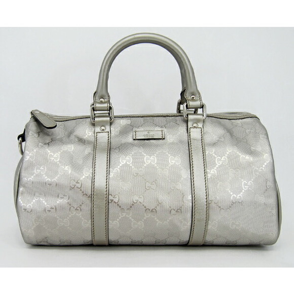 Gucci | Bags | Gucci Gg Pattern Silver Boston Bag Silver | Poshmark